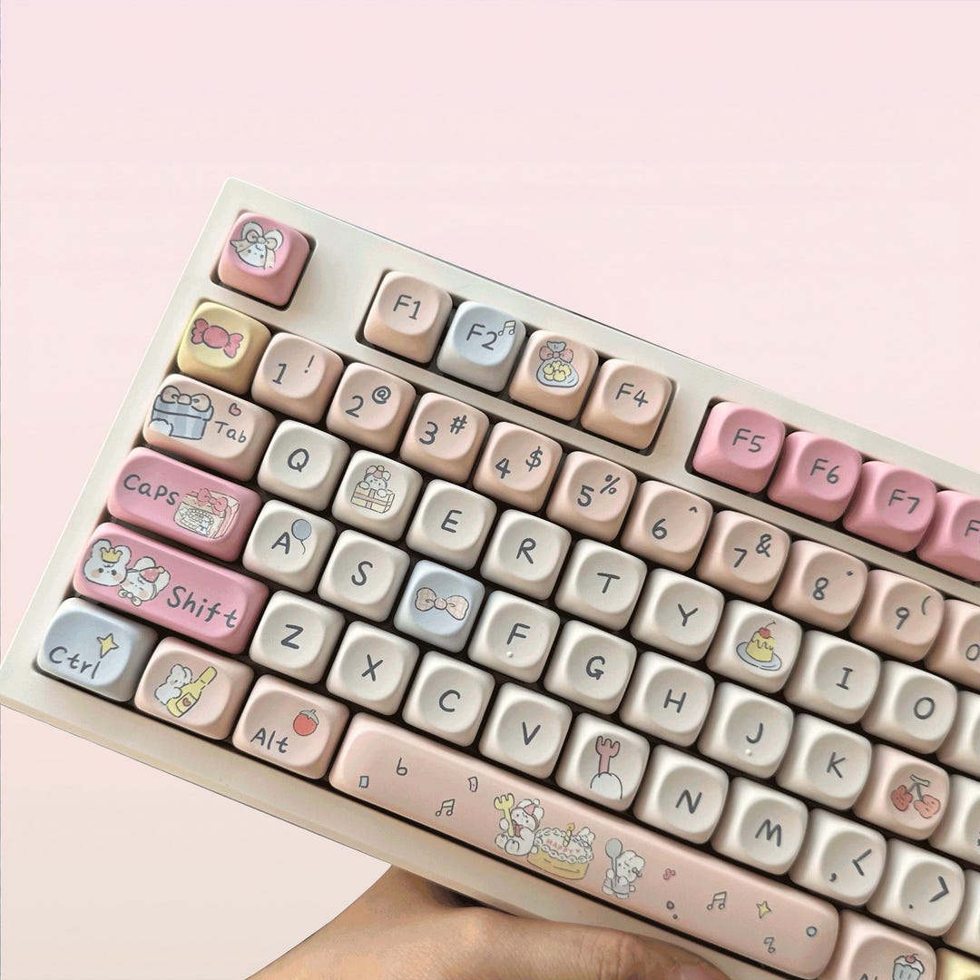 142keys Cute Candy Keycap Set, Sweet Keycaps, MOA Profile Keycaps, PBT ...