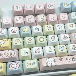148keys Cute Hand-drawn Travel Keycap Set, Cartoon Keycaps, MOC Profile ...