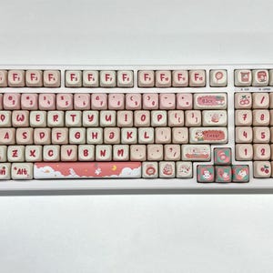 99 Keys Pink Rabbit Mechanical Keyboard, Blue/red Switch, 138keys Pink ...