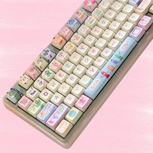143 Keys Cute Cartoon Hand-drawn Keycap Set, Funny Graffiti Keycaps ...