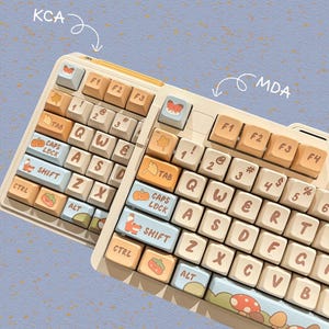142 Keys Cute Little Fox Keycap Set, Fall Keycaps, KCA/MDA Profile ...