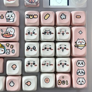 131keys Funny Cartoon Emoji Keycap Set, Pink Emoji Keycaps, MOA Profile ...