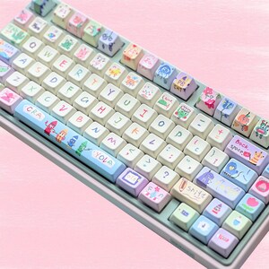 143 Keys Cute Cartoon Hand-drawn Keycap Set, Funny Graffiti Keycaps ...