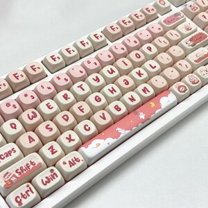 99 Keys Pink Rabbit Mechanical Keyboard, Blue/red Switch, 138keys Pink ...