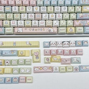 148keys Cute Hand-drawn Travel Keycap Set, Cartoon Keycaps, MOC Profile ...