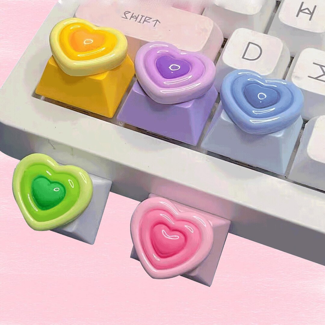 Cute Colorful Heart Keycap, Funny Heart Keycap, ESC Keycap, Artisan ...