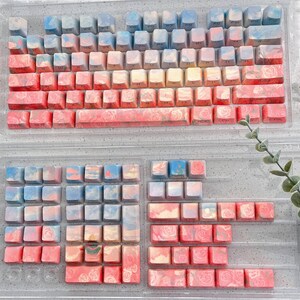 133keys Red Rose Coast Keycap Set, Painting Rose Keycaps, OEM Profile ...