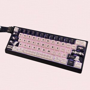 137keys Y2K Black Pink Keycap Set, Gothic Keycaps, Cherry /MOA Profile ...