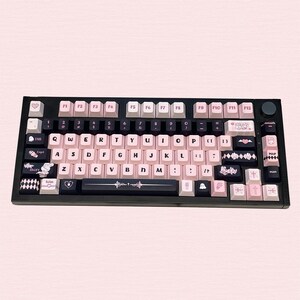 137keys Y2K Black Pink Keycap Set, Gothic Keycaps, Cherry /MOA Profile ...