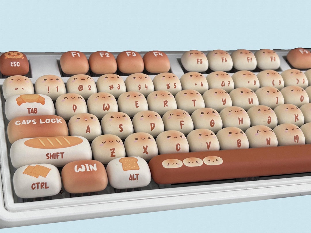 138keys Funny Round Cookies Keycap Set, Emoji Keycaps, MOG Profile ...