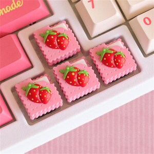 Cute Strawberry Cookies Keycap, Funny Cookies Keycap, ESC Keycap ...