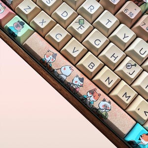 165keys Tang Dynasty Cat Keycap Set, Cute Cat Keycaps, Cherry/moa/kca ...