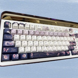 141 Keys Gothic Rose Keycap Set, Dark Rose Butterfly Keycaps, Cherry ...