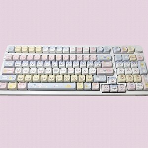 133keys Kawaii Cartoon Emoji Keycap Set, Pink Emoji Keycaps, MAO ...