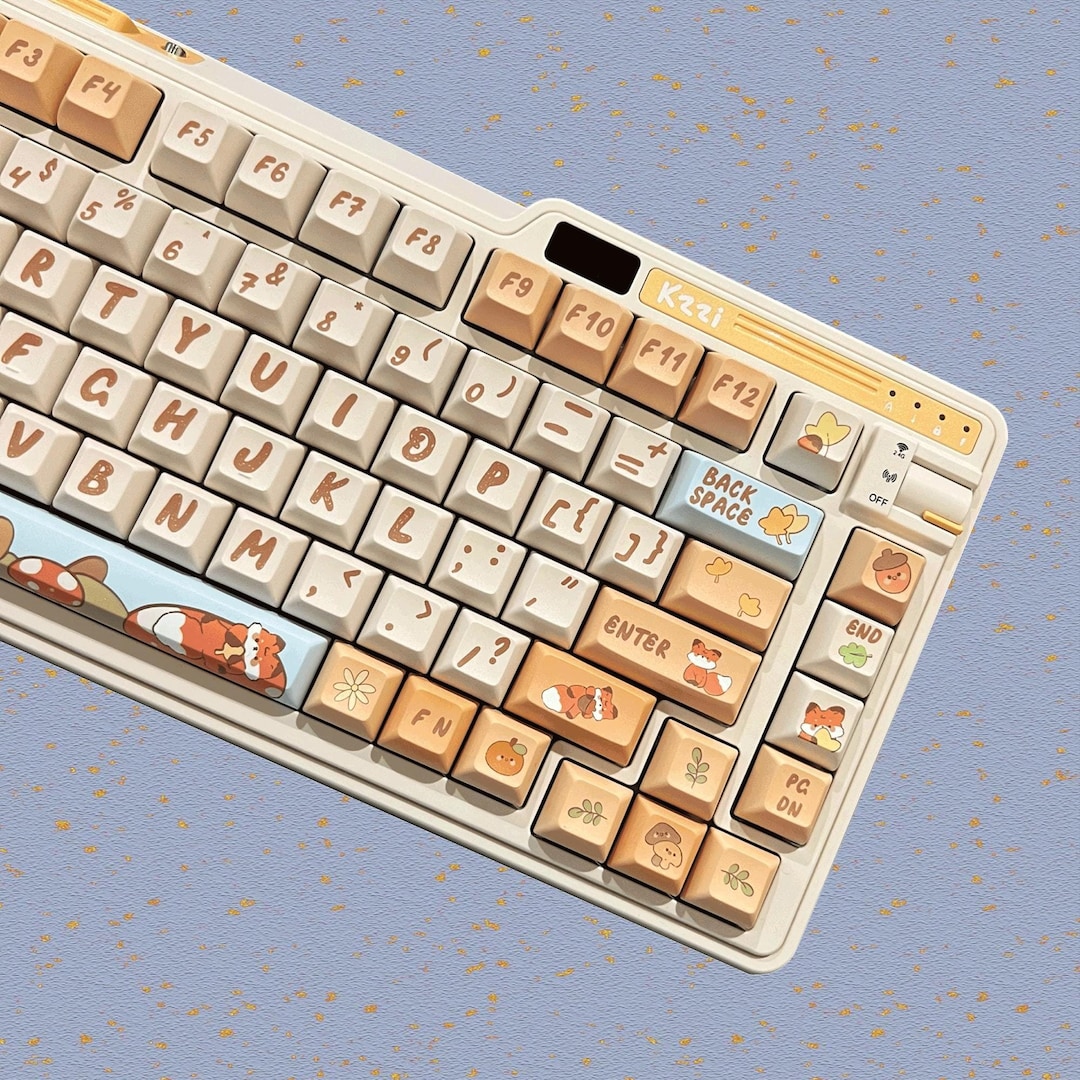 142 Keys Cute Little Fox Keycap Set, Fall Keycaps, KCA/MDA Profile ...