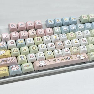 148keys Cute Hand-drawn Travel Keycap Set, Cartoon Keycaps, MOC Profile ...