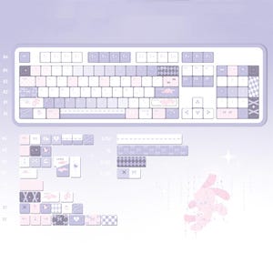 150 Keys Cute Muppets Keycap Set, Purple Keycaps, Foa/cherry Profile ...