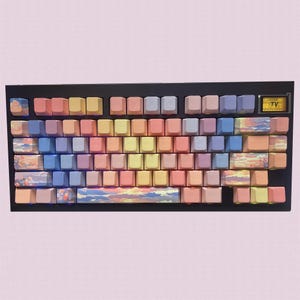 131 Keys Sunset Glow Keycap Set, Floral Keycap Set, Cherry Profile ...