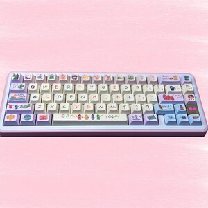 143 Keys Cute Cartoon Hand-drawn Keycap Set, Funny Graffiti Keycaps ...