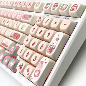 99 Keys Pink Rabbit Mechanical Keyboard, Blue/red Switch, 138keys Pink ...