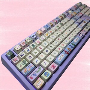 143 Keys Cute Cartoon Hand-drawn Keycap Set, Funny Graffiti Keycaps ...