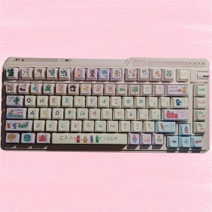 143 Keys Cute Cartoon Hand-drawn Keycap Set, Funny Graffiti Keycaps ...