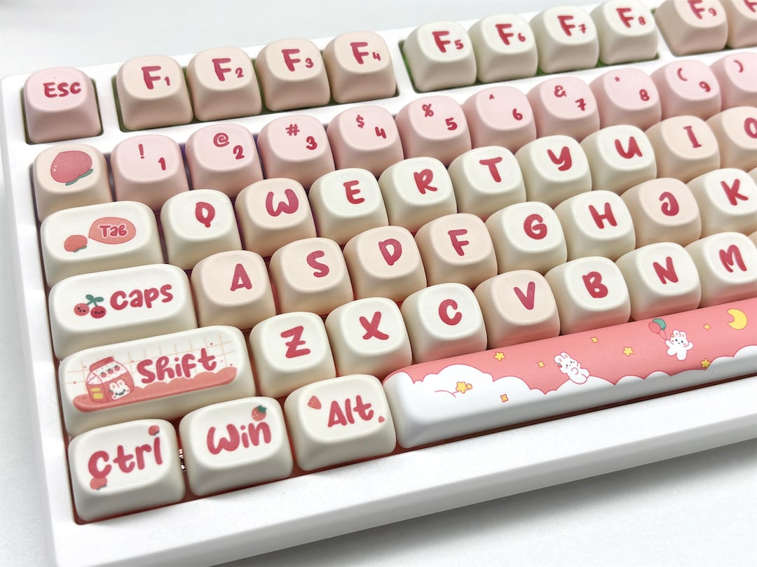 99 Keys Pink Rabbit Mechanical Keyboard, Blue/red Switch, 138keys Pink ...