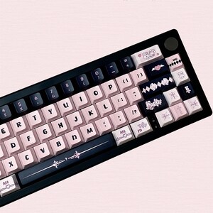 137keys Y2K Black Pink Keycap Set, Gothic Keycaps, Cherry /MOA Profile ...
