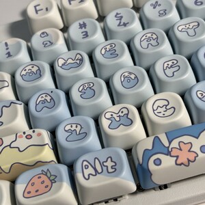 129keys Summer Ice Cream Keycap Set, Cute Blue Keycap Set, MOA Profile ...