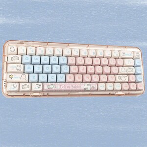 139 Keys Cartoon Candy Rabbit Keycap Set, Pink Keycaps, MOA Profile ...