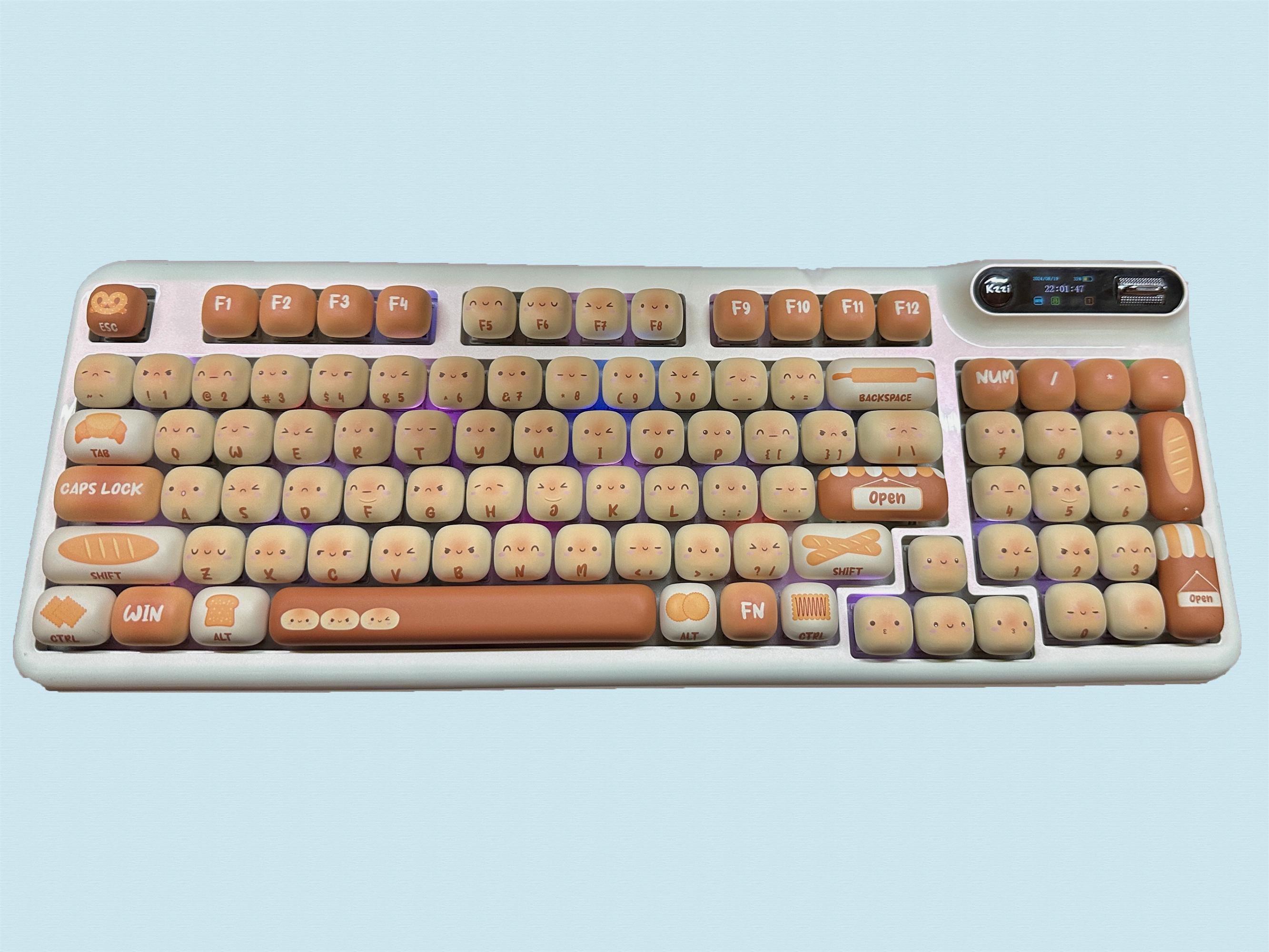 138keys Funny Round Cookies Keycap Set, Emoji Keycaps, MOG Profile ...