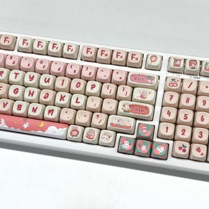 99 Keys Pink Rabbit Mechanical Keyboard, Blue/red Switch, 138keys Pink ...