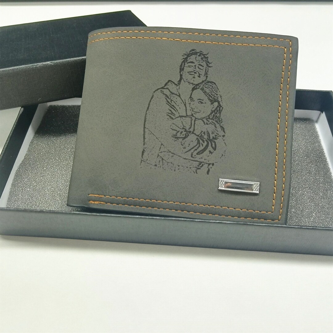 Personalized Photo Mens Wallet,custom Engraved Picture PU Leather ...