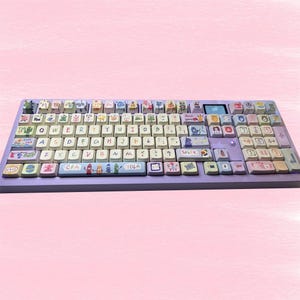 143 Keys Cute Cartoon Hand-drawn Keycap Set, Funny Graffiti Keycaps ...