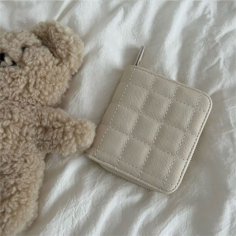 Cute Tofu Block Wallet, Women's Simple Two-fold Wallet, Coin Zipper ...