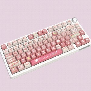 134 Keys Pink Peach Theme Keycap Set, Pink Keycaps, Xda/cherry Profile ...