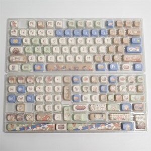 140keys Cute Cartoon Keycap Set, Xoa/foa/mda/cherry Profile Keycaps ...