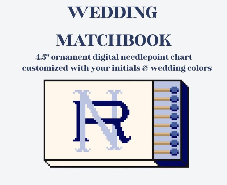 Custom Wedding Matchbook Digital Needlepoint Chart - Etsy