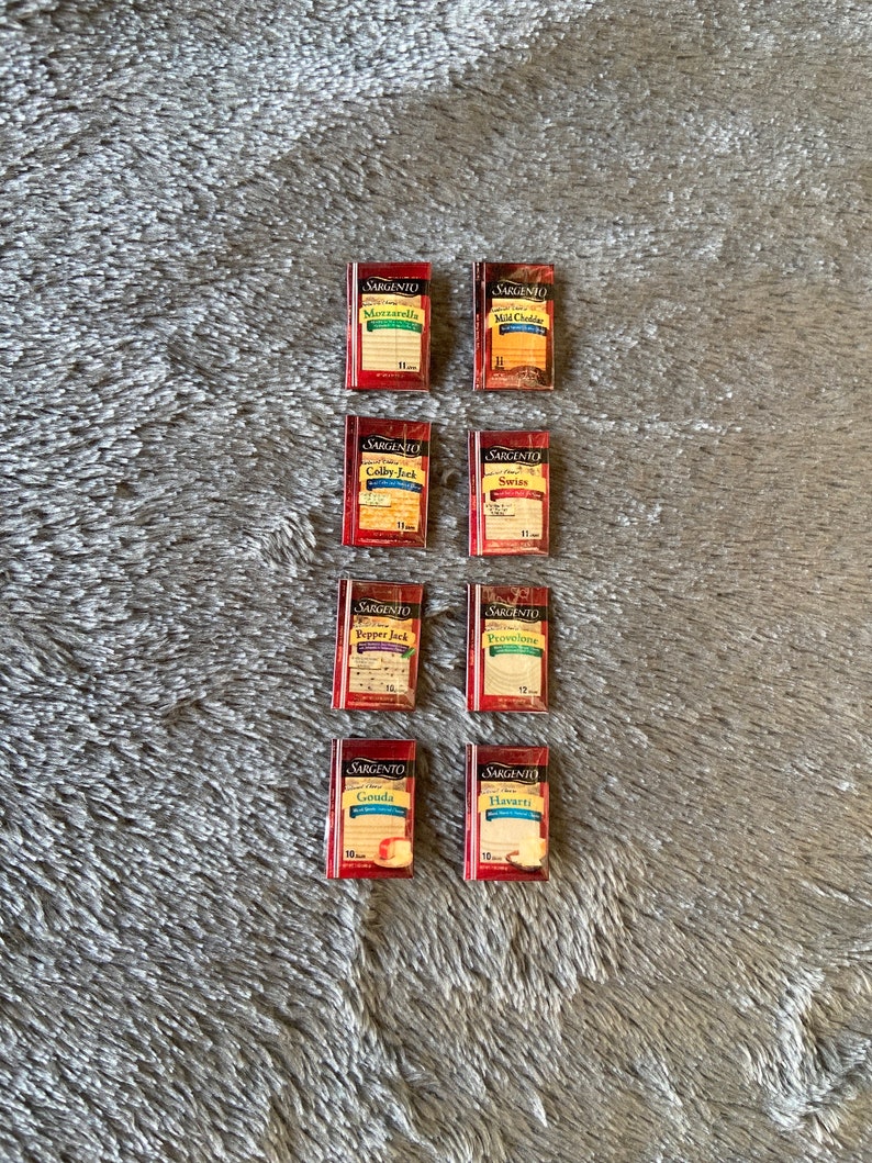 Paquetes de queso en rodajas hechos a mano en miniatura para casas de ...