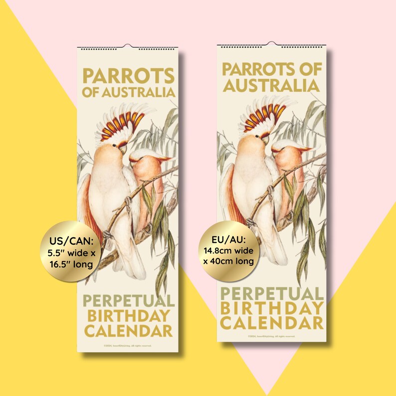 Parrots of Australia Perpetual Calendar: Vintage Bird Art Gift - Etsy