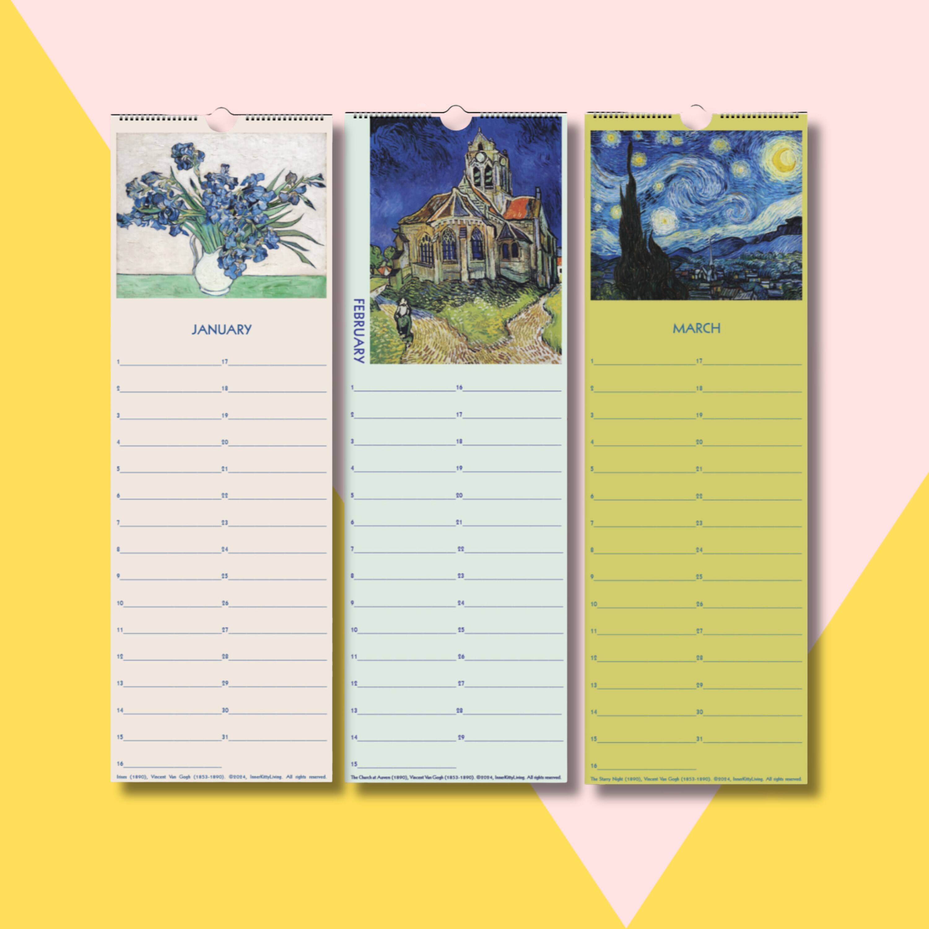 Van Gogh Sunflowers Perpetual Birthday Calendar, 12 Famous Works ...