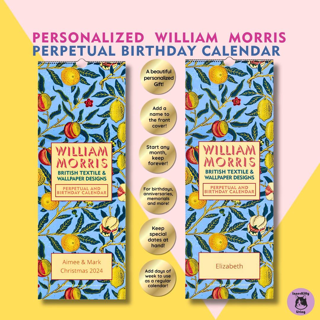 Personalized William Morris Perpetual and Birthday Calendar - Etsy