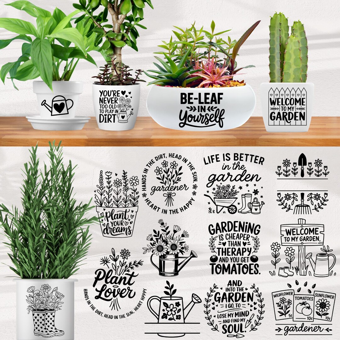 40 Bundle Gardening SVG PNG | Plant Lover Gardening Clipart | Quotes ...