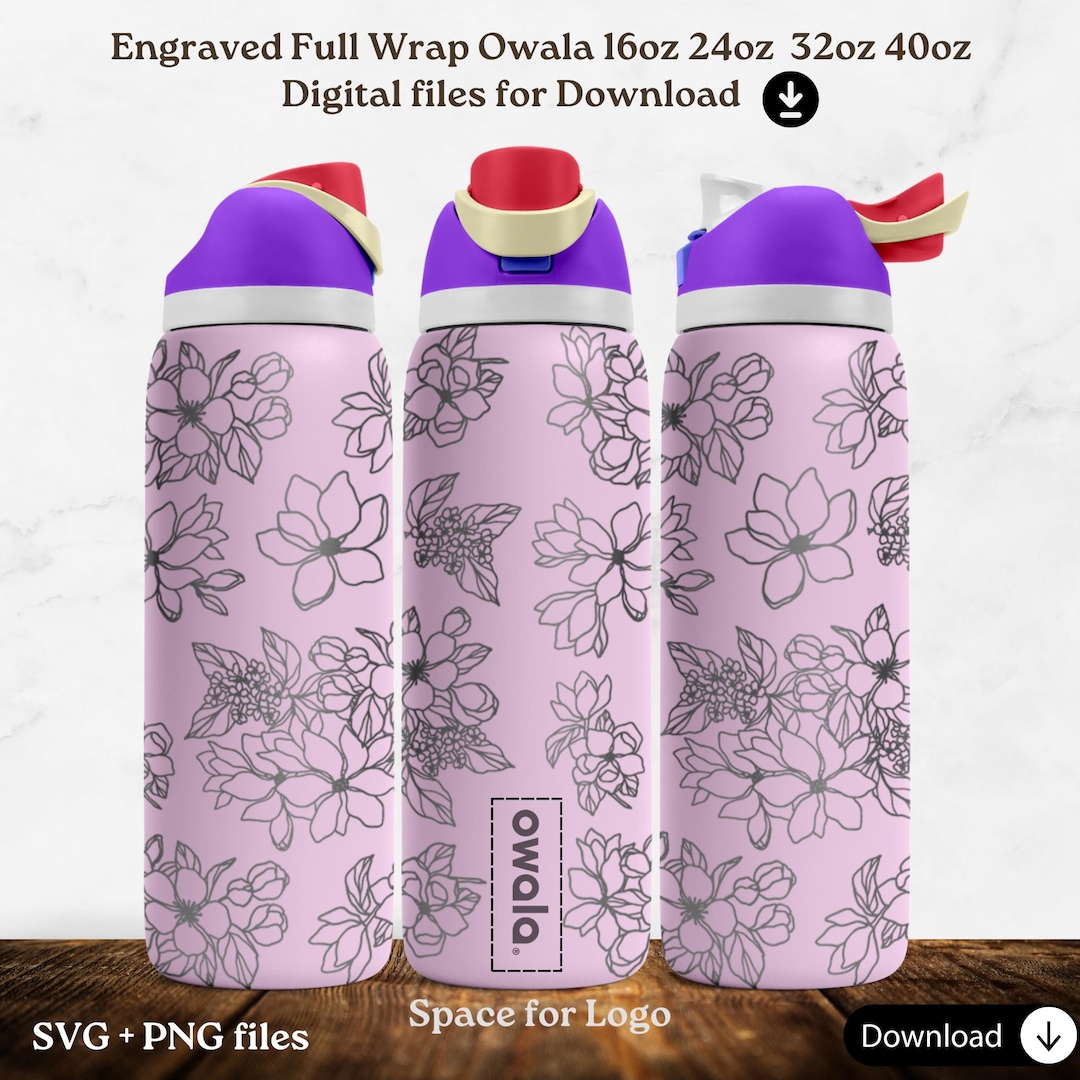 Owala Flower 16 Oz 24 Oz 32 Oz 40 Oz Tumbler Laser Engraving Template ...