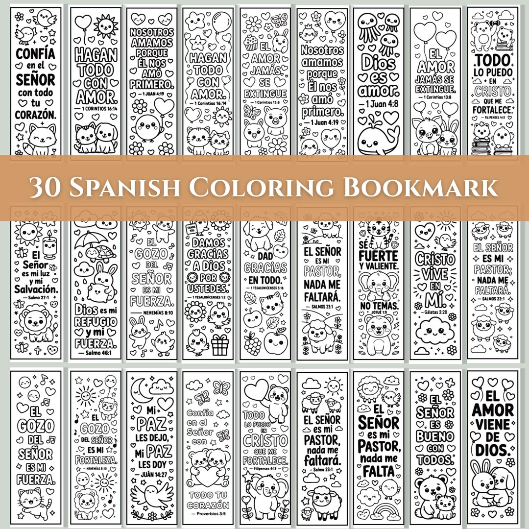 30 Spanish Bible Verse Coloring Bookmark (digital Download) - Etsy