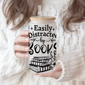 2 Files 16 Oz Libbey Glass Can Tumbler Sublimation Book Lover - Etsy