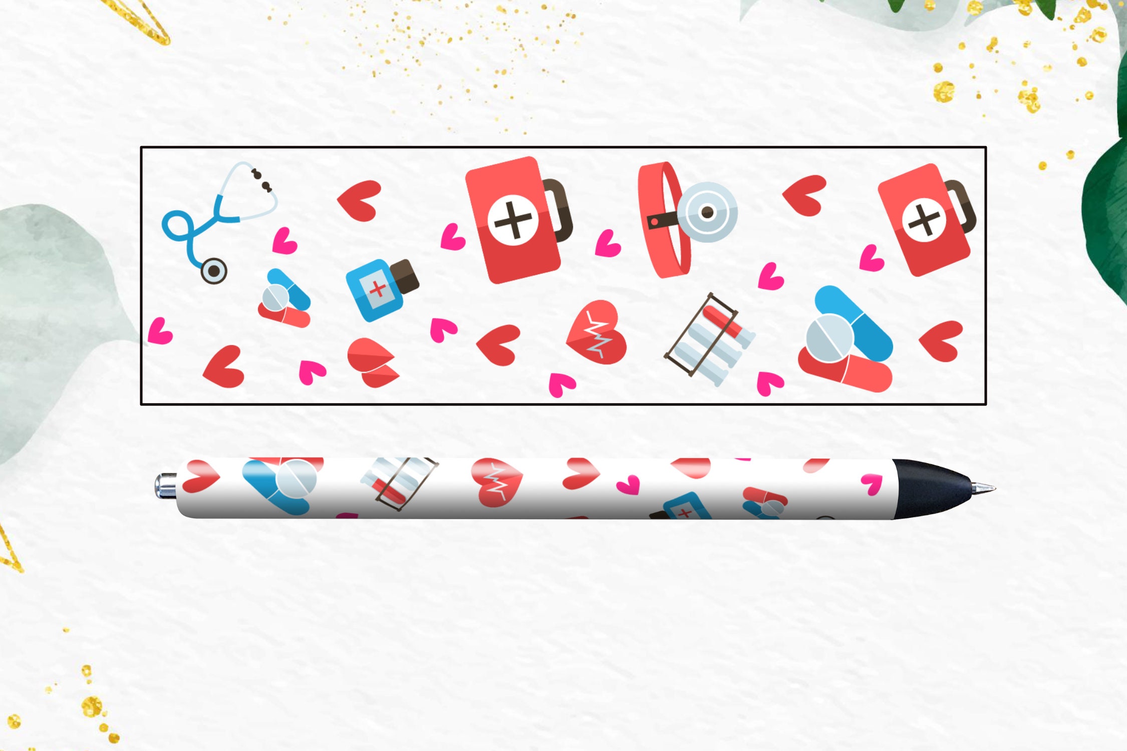 Nurse Pen Wrap Template Nurse Life Wrapstethoscope Nurse Life | Etsy