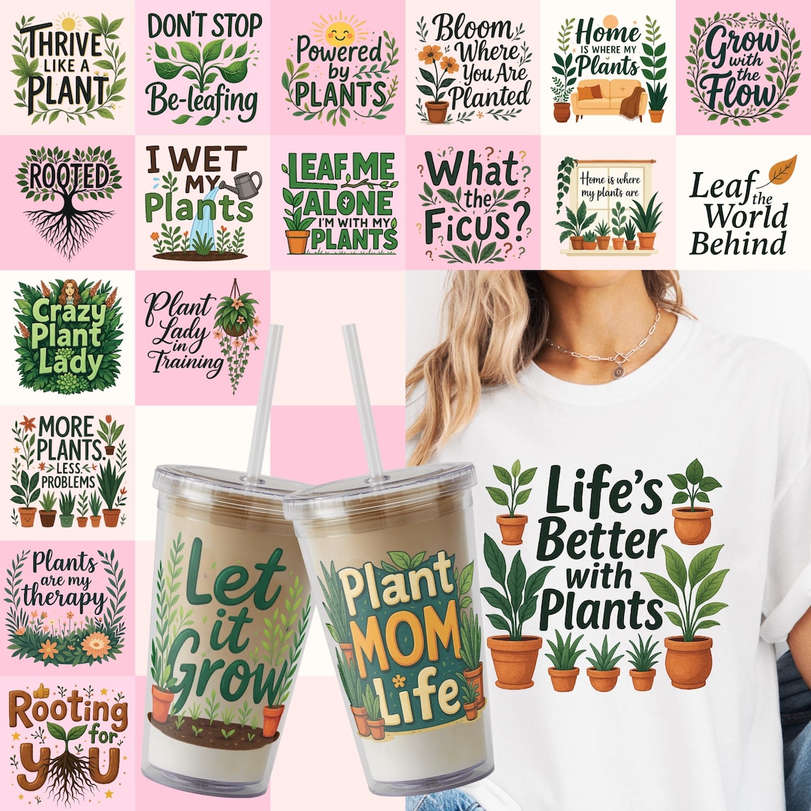 Plant Lover Quotes Bundle: Greenery Botanical Sayings (PNG Download) - Etsy