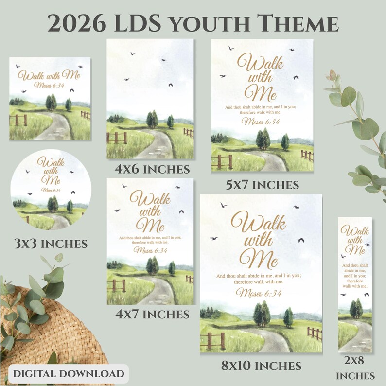 Walk With Me Printable Posters Card : 2026 Youth Theme (digital ...