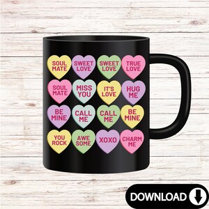 Bundle Conversation Hearts Clipart Cute Candy Hearts Valentine's Day ...